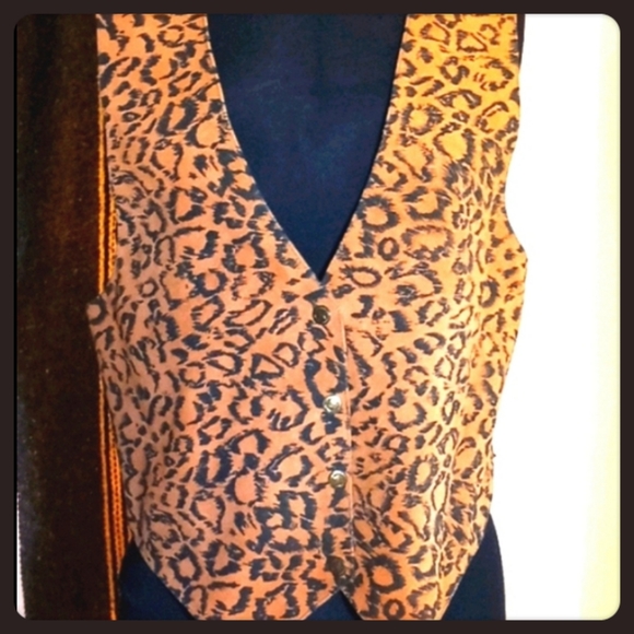 Agapo | Jackets & Coats | Euc Agapo Genuine Leather Vest With Leopard ...